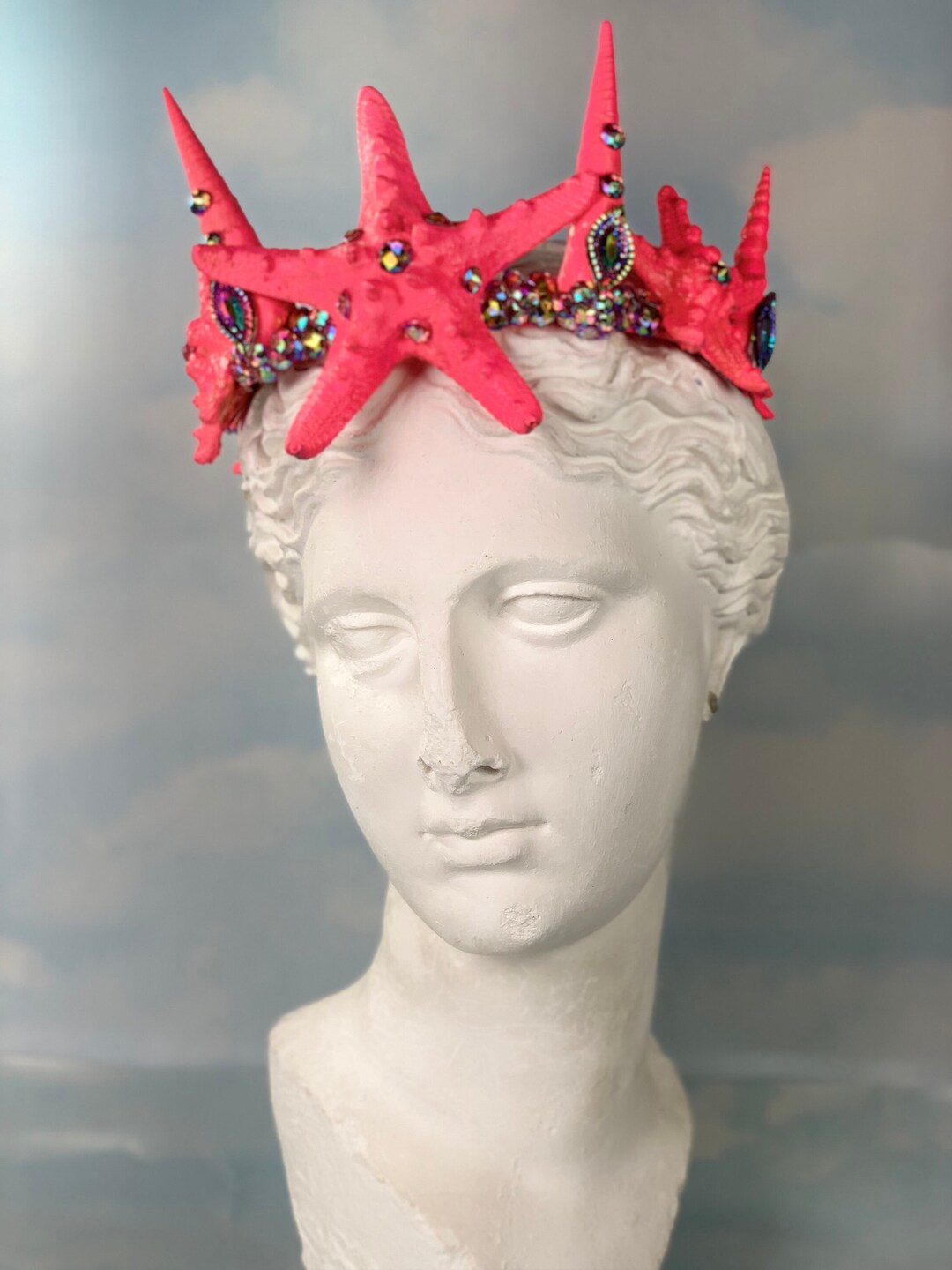 Pink Mermaid Starfish Costume Crown, Pink Seashell Headband, Mermaid ...