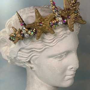 Mermaid Starfish Queen Costume Crown, Seashell Headband, Mermaid ...