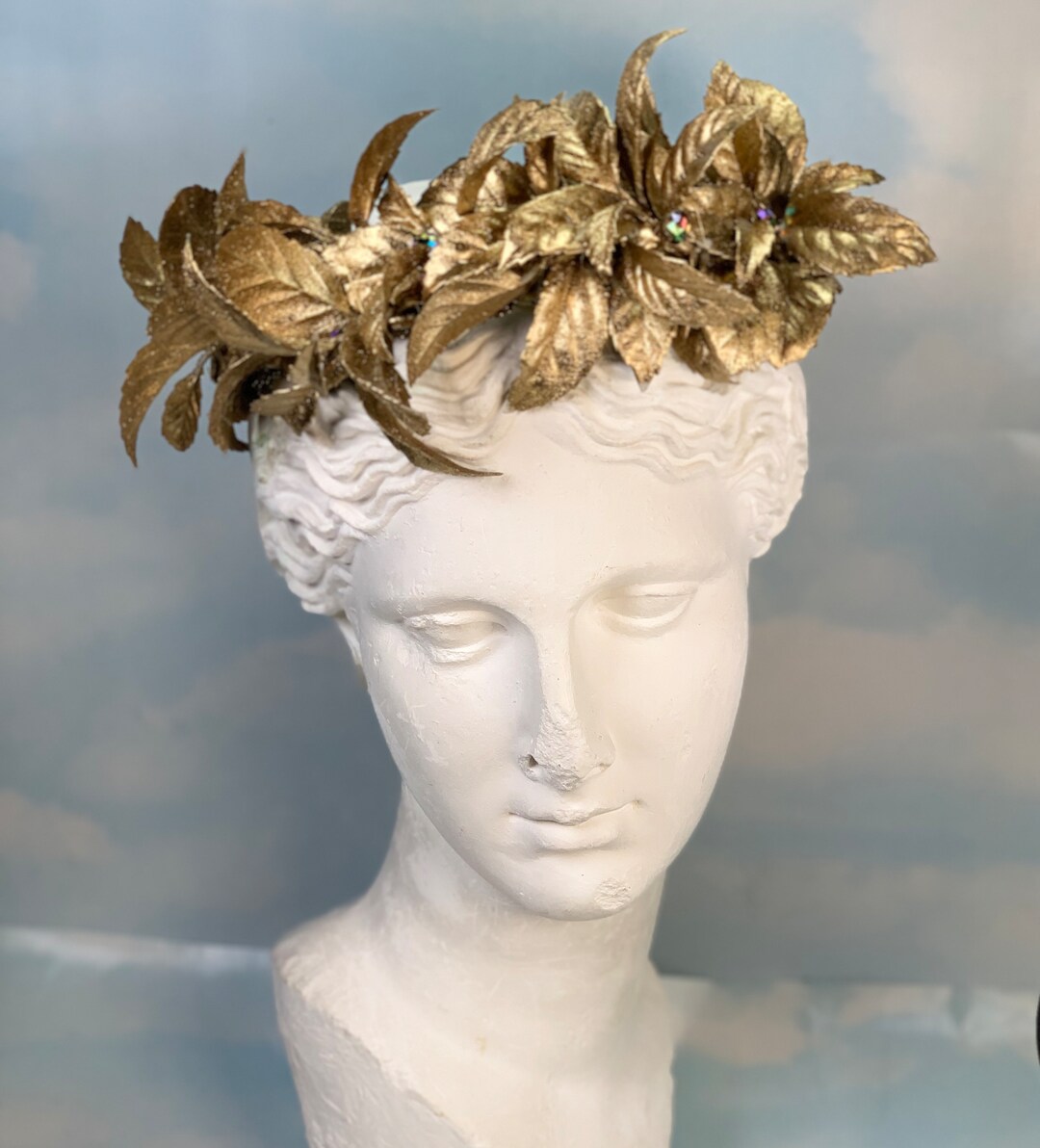 Gold Greek Goddess God Flower Crown, Gold Bay Leaf Crown Grecian Crown ...