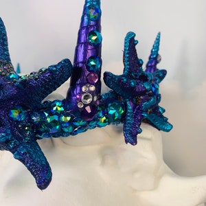 Purple Starfish Merman Crown Headband, Blue Starfish Crown, Adult ...