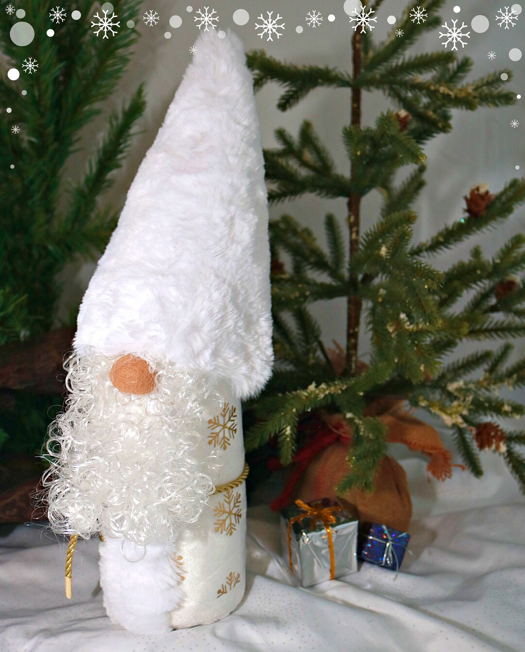 Santa White and Gold Tomte , Nisse Santa Gnome Christmas - Etsy