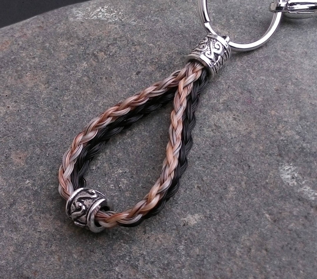 Choose Bead-custom Double Loop Braided Horse Hair Key Chain Key Ring ...