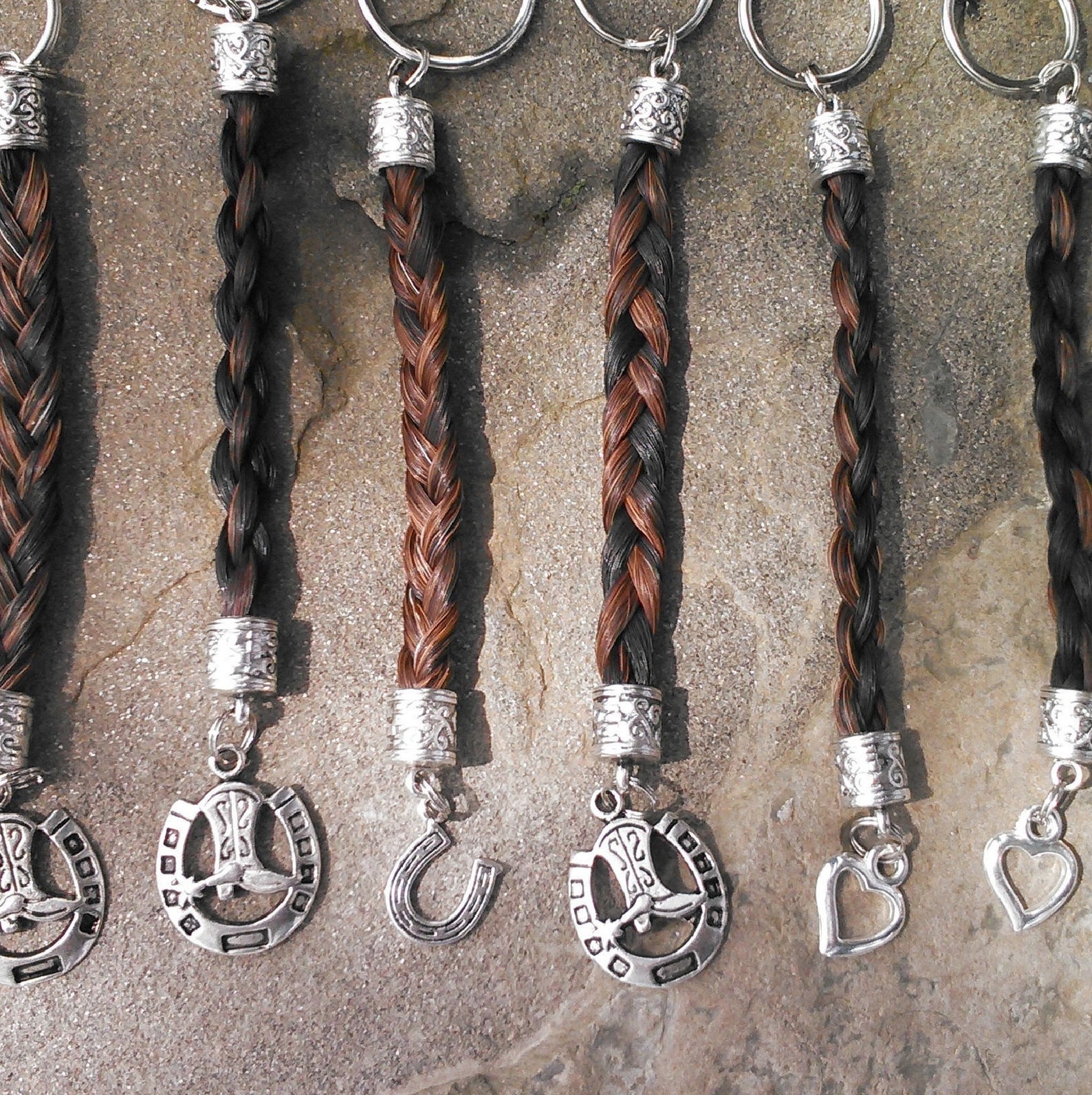 Custom Horse Hair Key Chain Choose Charm Heart Horse - Etsy