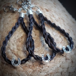 Custom Horse Hair Key Chain Fob - Horseshoe Bead - Gift Boxed Horse ...