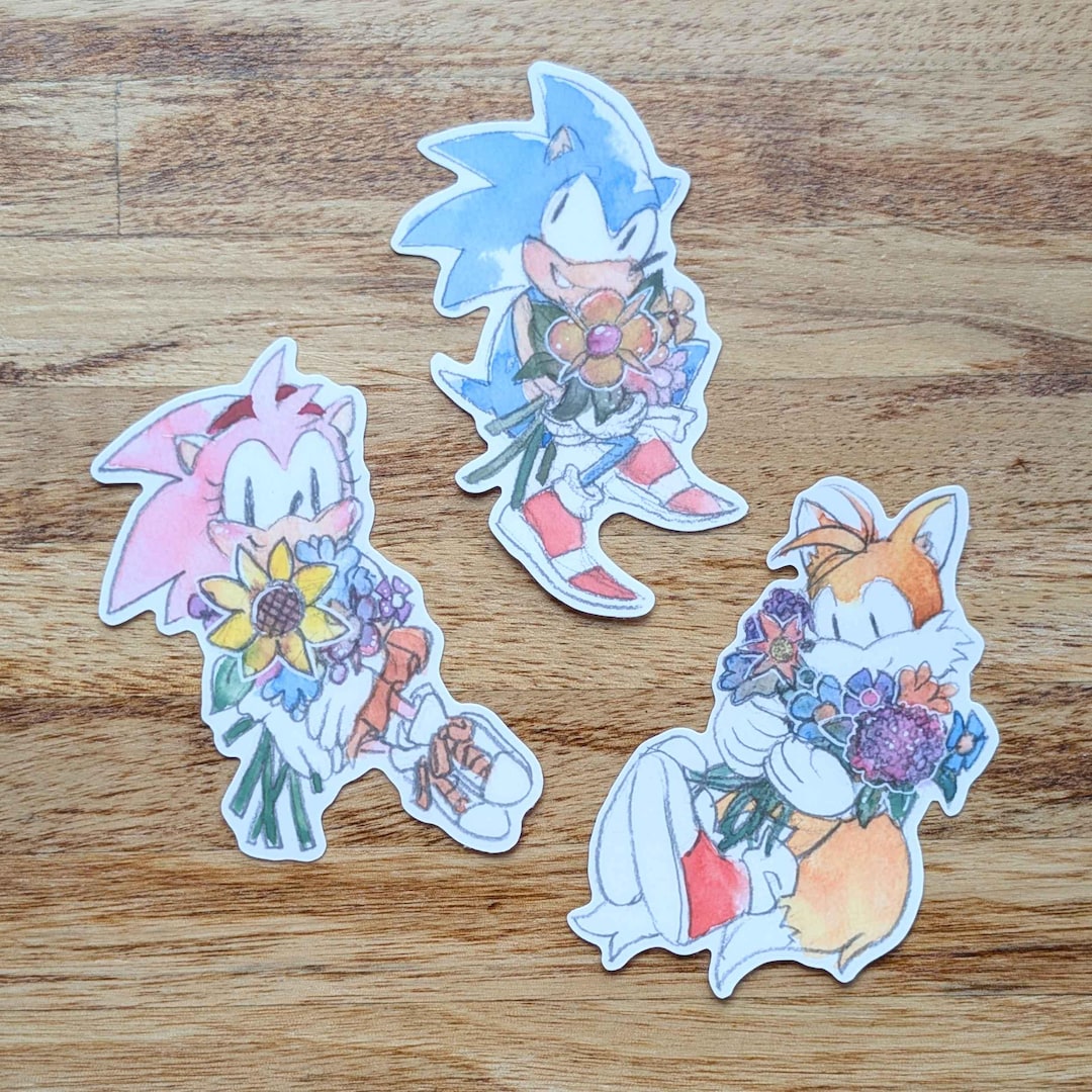 Sonic Tails and Amy 3" Flower Sticker Set 1 of 2 - Etsy