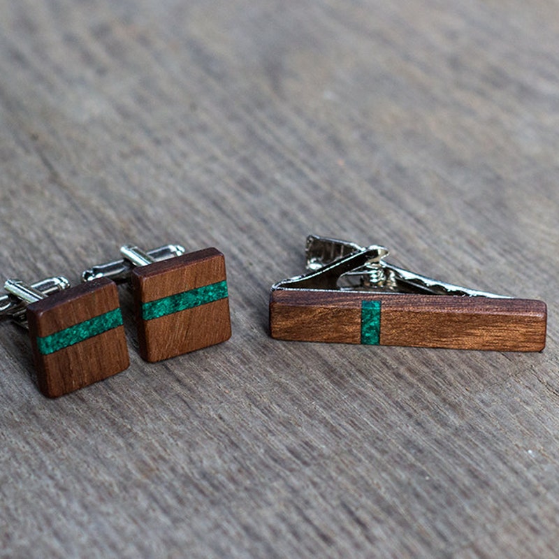 Cufflink Tie Bar Set - Etsy