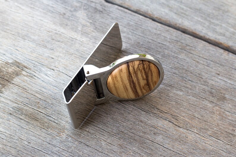 Olive Wood Money Clip, Round Money Clip, Money Clip for Him, Groomsmen ...