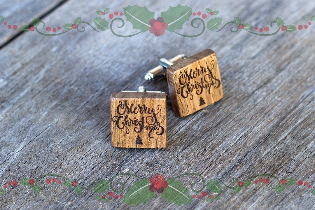 Men's Christmas Gift Cufflinks, Christmas Cufflinks, Merry Christmas ...