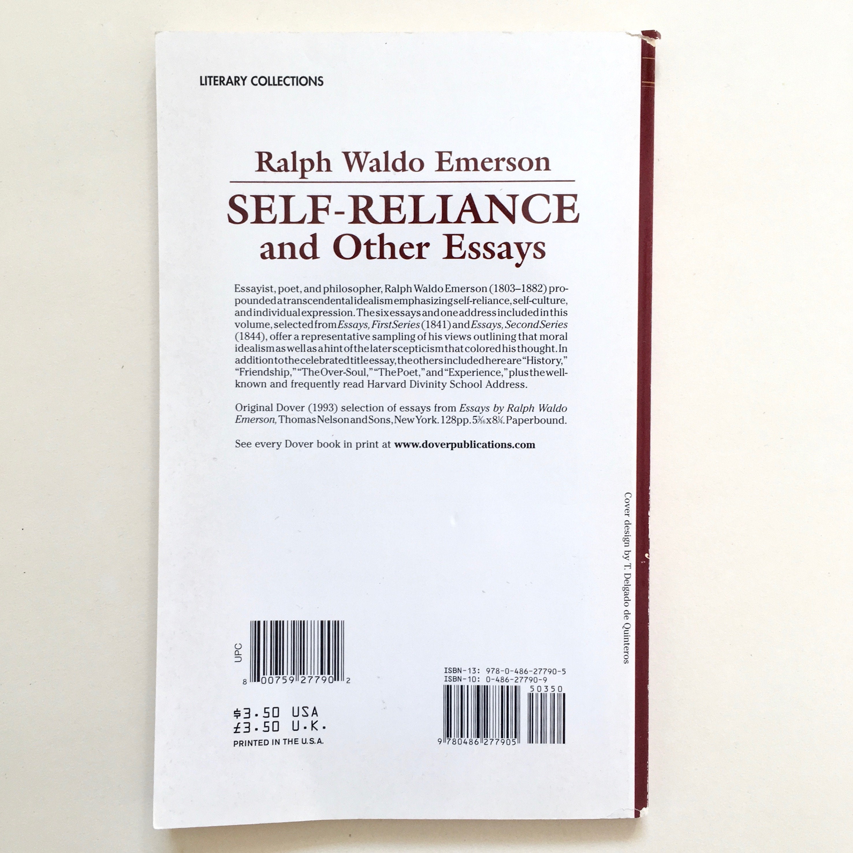 Self-reliance and Other Essays Ralph Waldo Emerson | Etsy