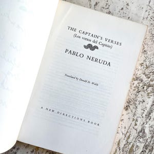 The Captain's Verses - by Pablo Neruda - Vintage Paperback Poetry Book ...