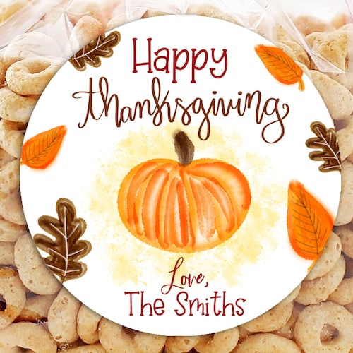 Happy Thanksgiving Stickers Thanksgiving Favor Labels | Etsy