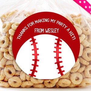 Baseball Birthday Stickers Sports Birthday Favor Stickers Baseball ...