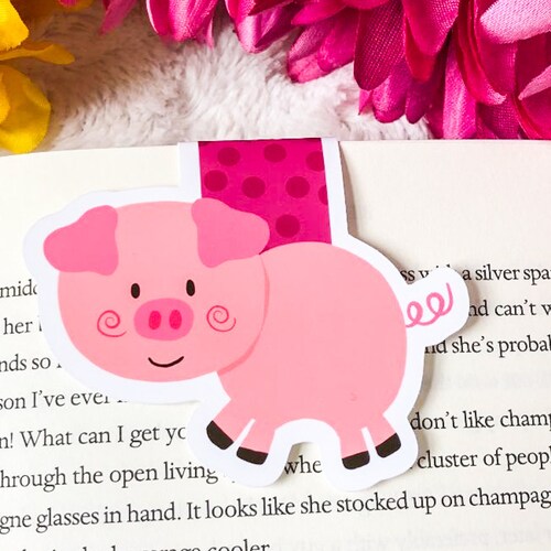 Reading Pig Sticker / Cute Laptop Sticker / Waterproof Water | Etsy