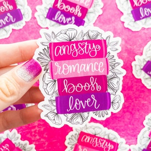 Angsty Romance Book Lover Vinyl Sticker, Bookish Stickers, Romance ...