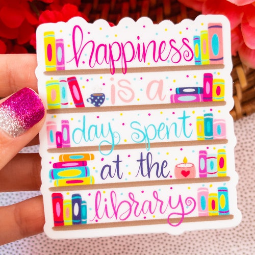 Library Vinyl Sticker Bookish Sticker Bookstagram Bookworm - Etsy