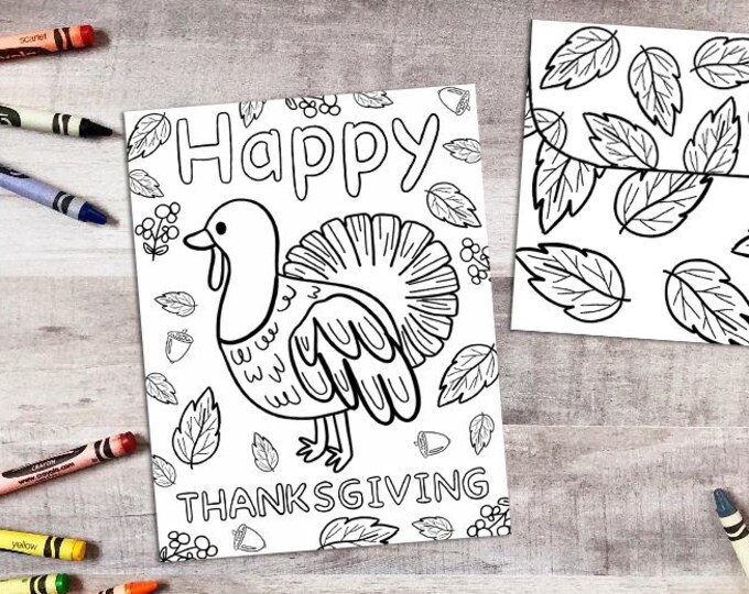 Printable Thanksgiving Card - Coloring Thanksgiving Card - Coloring ...