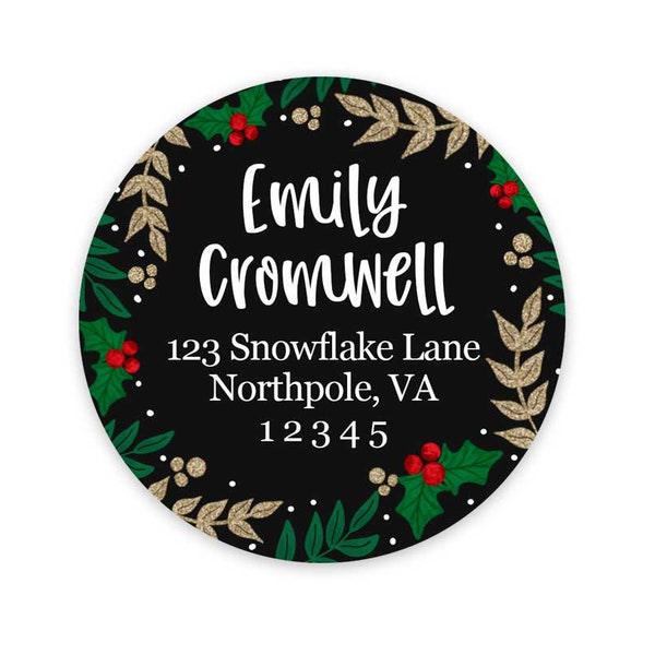 Round Christmas Stickers - Etsy