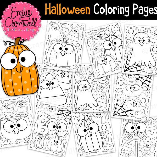 Halloween Coloring Pages - Etsy