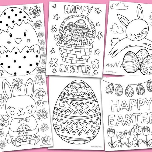 Printable Easter Coloring Pages - Etsy