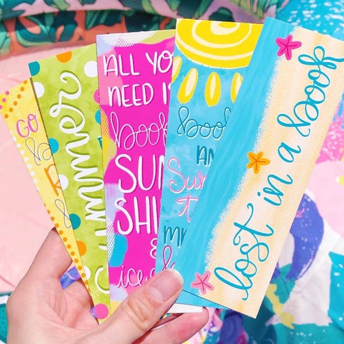 Summer Bookmark Set or Individual Matte Bookmark Cute - Etsy