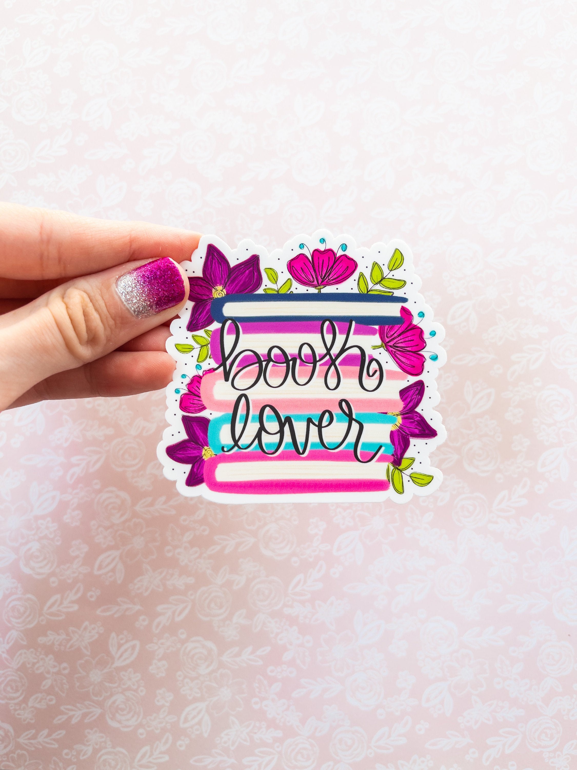 Book Lover Floral Vinyl Sticker Bookish Stickers Floral - Etsy