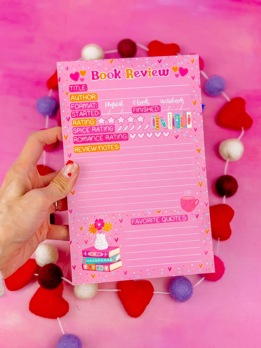 Romance Book Review Notepad 5.5 X 8.5 - Etsy