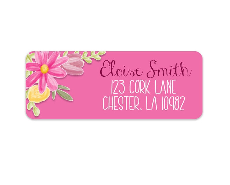 Floral Address Labels Kids Address Labels Floral Return | Etsy