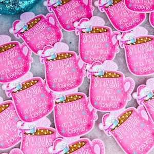 Snuggle up and Read Books Vinyl Sticker, Book Lover, Laptop Sticker ...