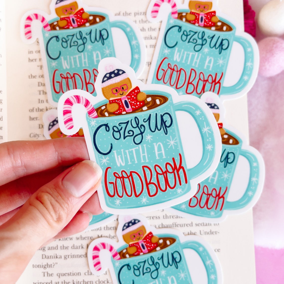 Cozy up With a Good Book Hot Cocoa Vinyl Sticker, Bookish Vinyl Decal ...