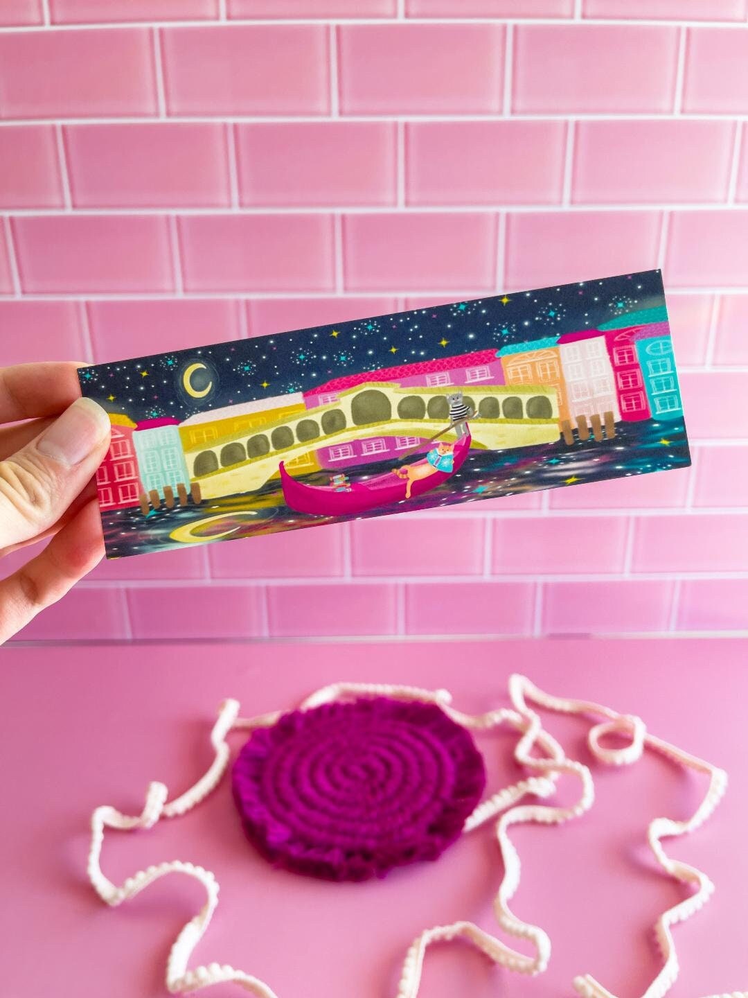 Venice Cat Reading Bookmark - Matte Bookmark - Cute Bookmark - Travel ...