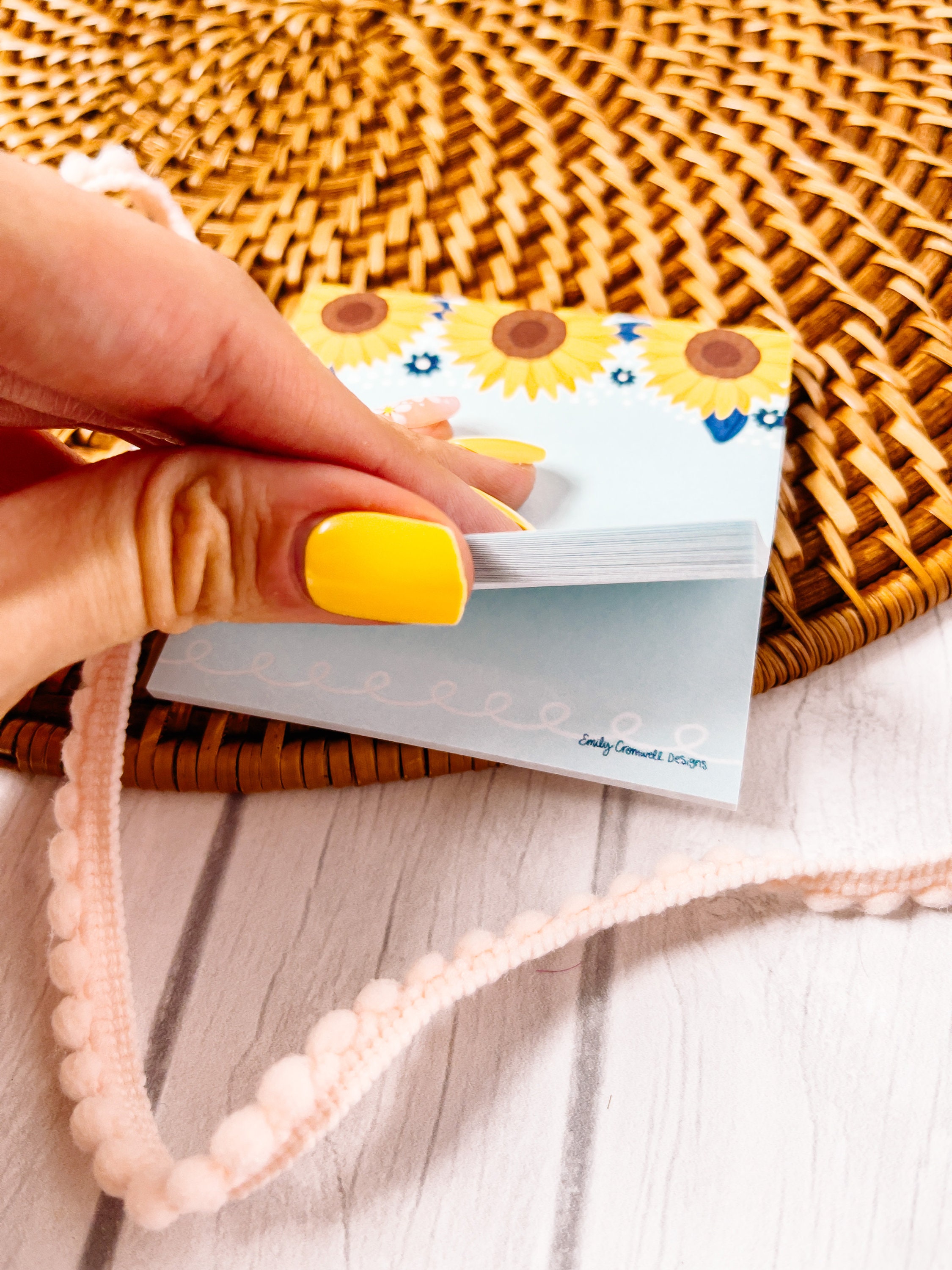 Sunflower Sticky Notes 3 x 3 Floral Notepad | Etsy