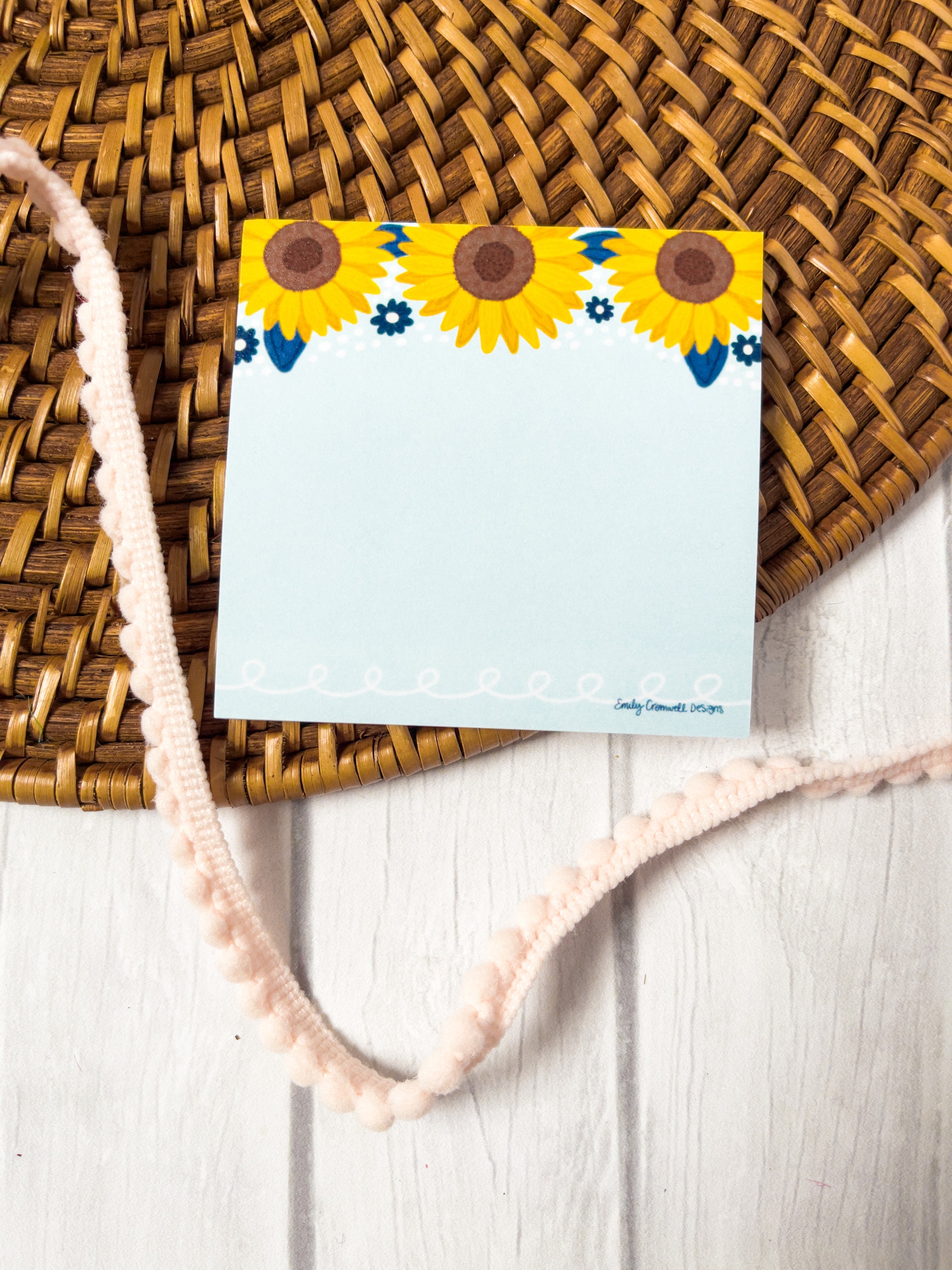 Sunflower Sticky Notes 3 X 3 Floral Notepad - Etsy