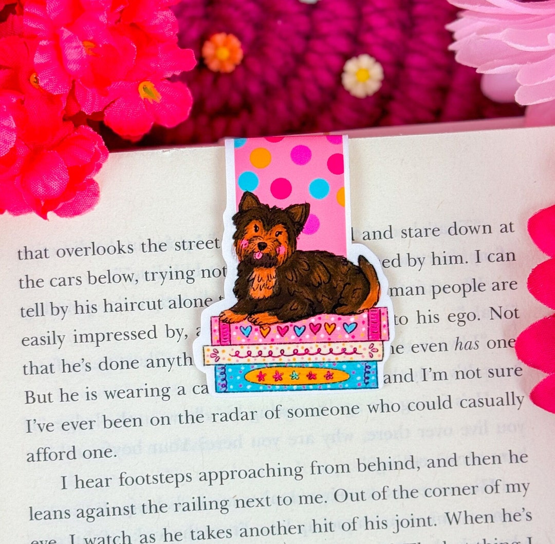 Yorkie Dog Magnetic Bookmark - Book Lover Magnetic Bookmark - Bookish ...