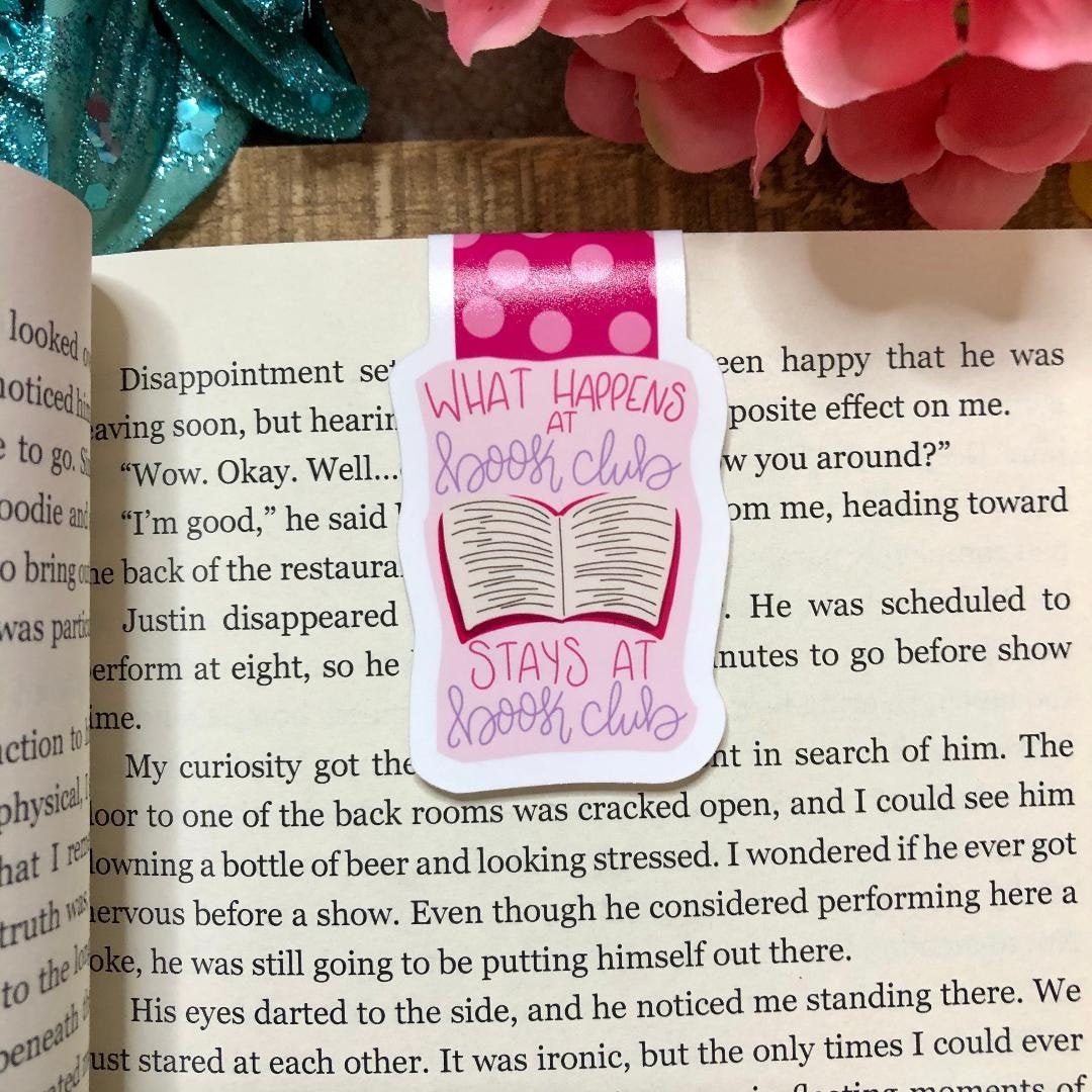 Book Club Magnetic Bookmark - What Happens at Book Club Stays at Book ...