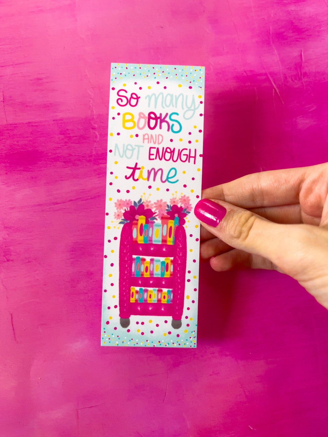 So Many Books and so Little Time Bookmark - Cute Bookmark - TBR Cart - Etsy