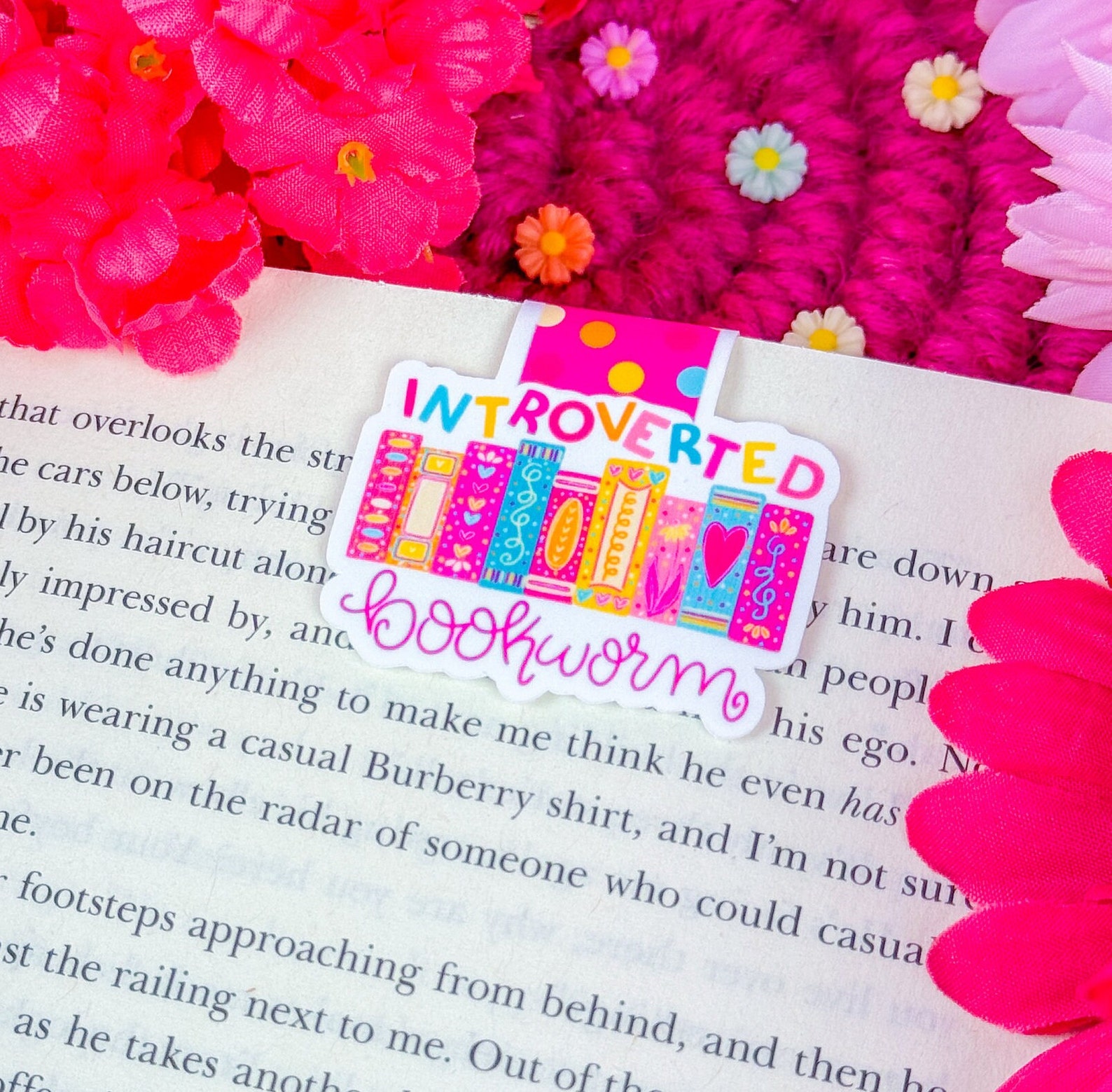Introverted Bookworm Magnetic Bookmark - Book Lover Magnetic Bookmark ...