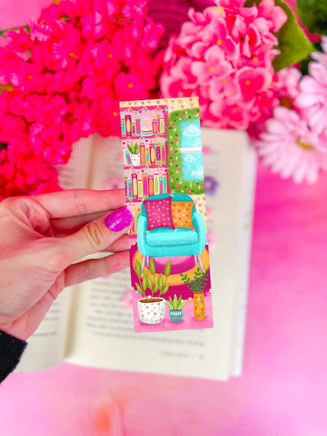 Cozy Plant Reading Nook Bookmark - Cute Bookmark - Etsy
