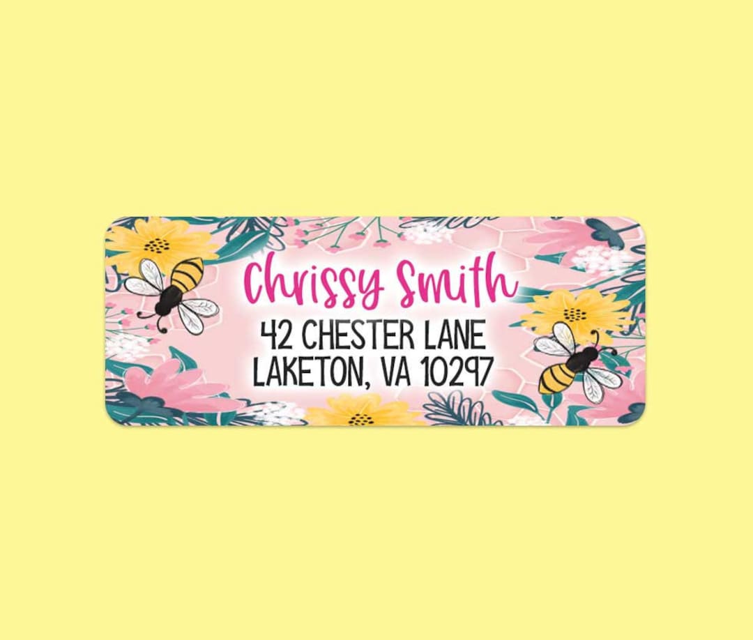 Bee Address Labels - Girls Address Labels - Bumble Bee Return Address ...