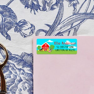 Kids Farm Address Labels Girls Address Labels Farm Return - Etsy