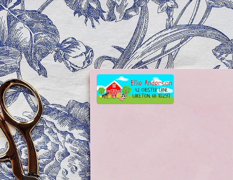 Kids Farm Address Labels Girls Address Labels Farm Return - Etsy
