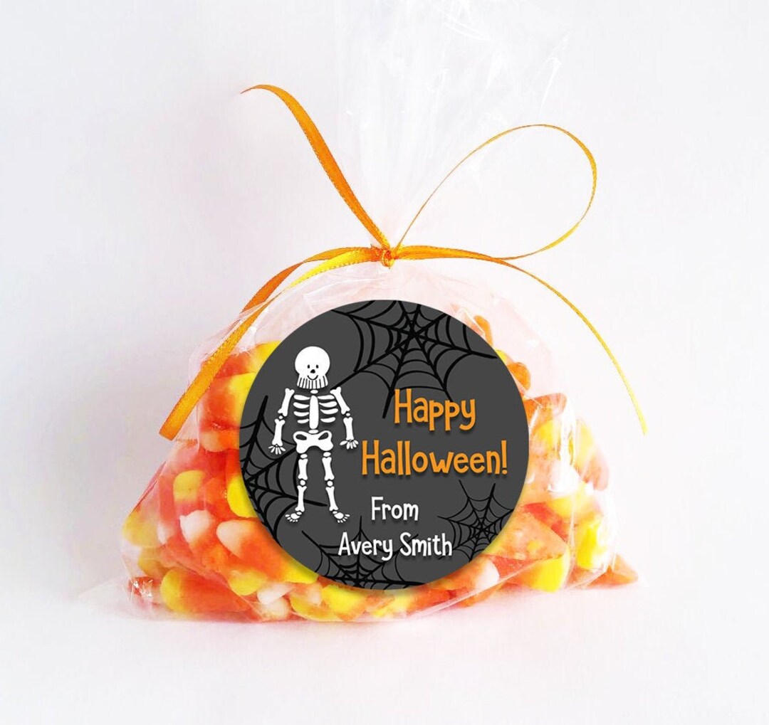 Happy Halloween Skeleton Stickers Halloween Favor Stickers Halloween ...