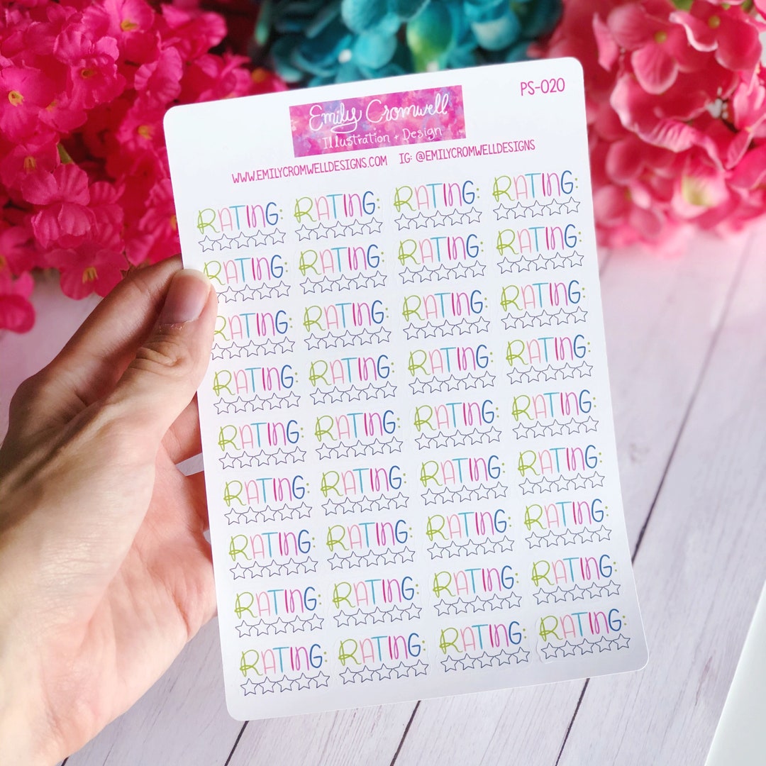 Book Rating Planner Stickers, Bookish Planner Stickers, Bullet Journal ...
