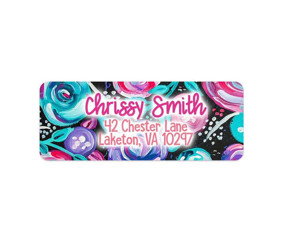 Floral Return Address Labels, Pretty Address Labels, Cute Address ...