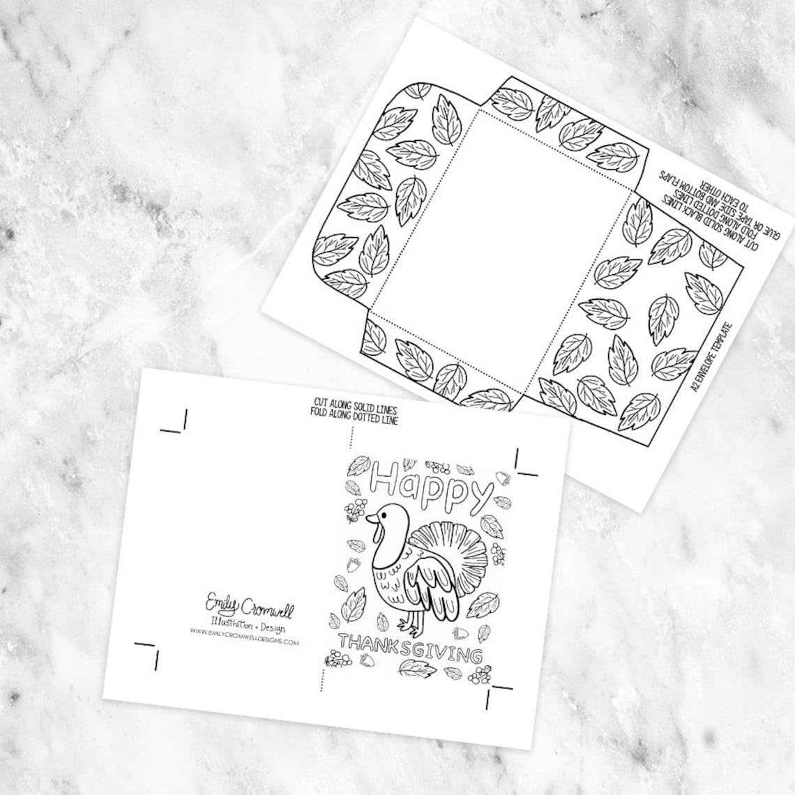 Printable Thanksgiving Card Coloring Thanksgiving Card | Etsy