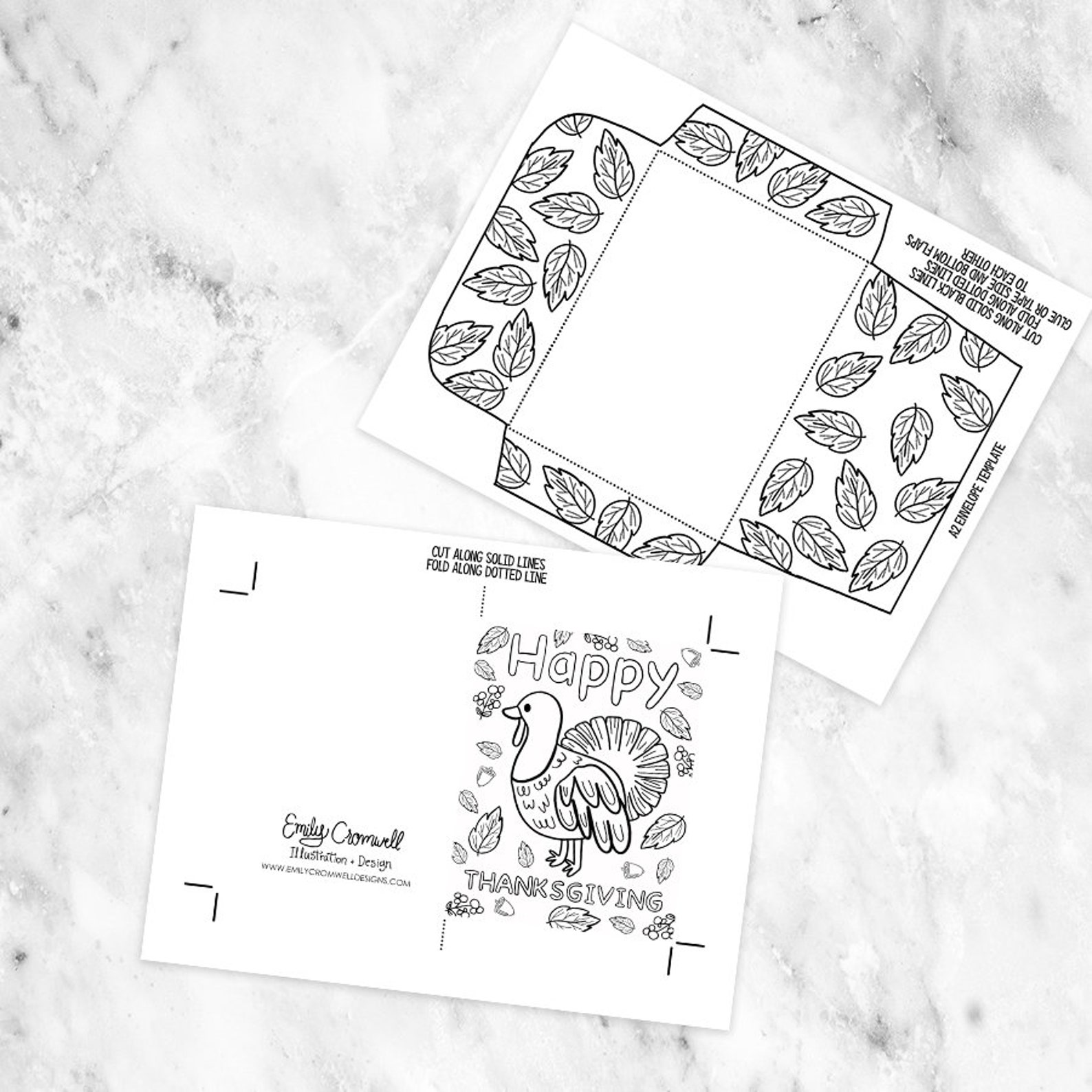 Printable Thanksgiving Card Coloring Thanksgiving Card | Etsy