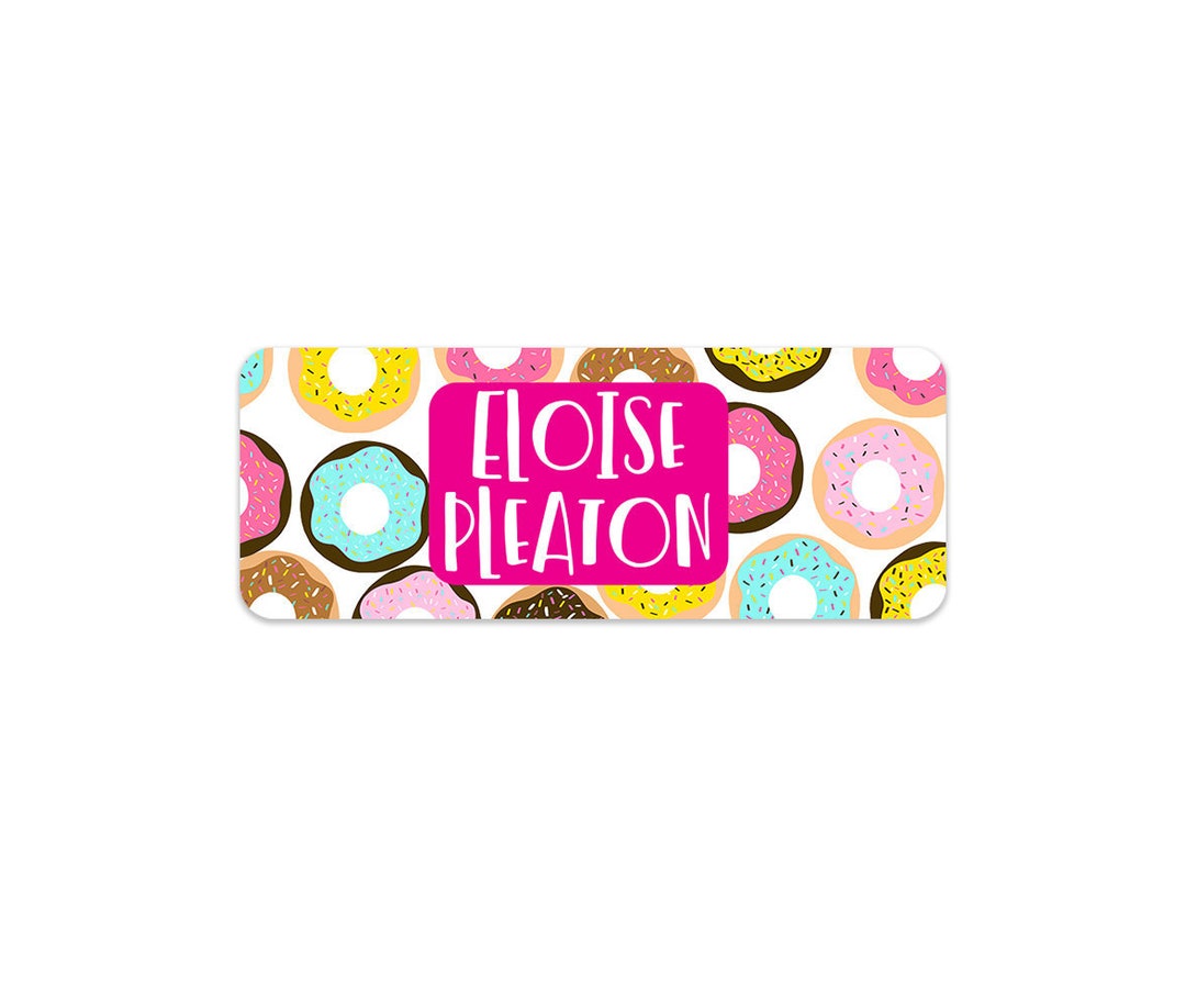 Donut Name Labels - Girls Name Labels - Kids School Name Labels ...