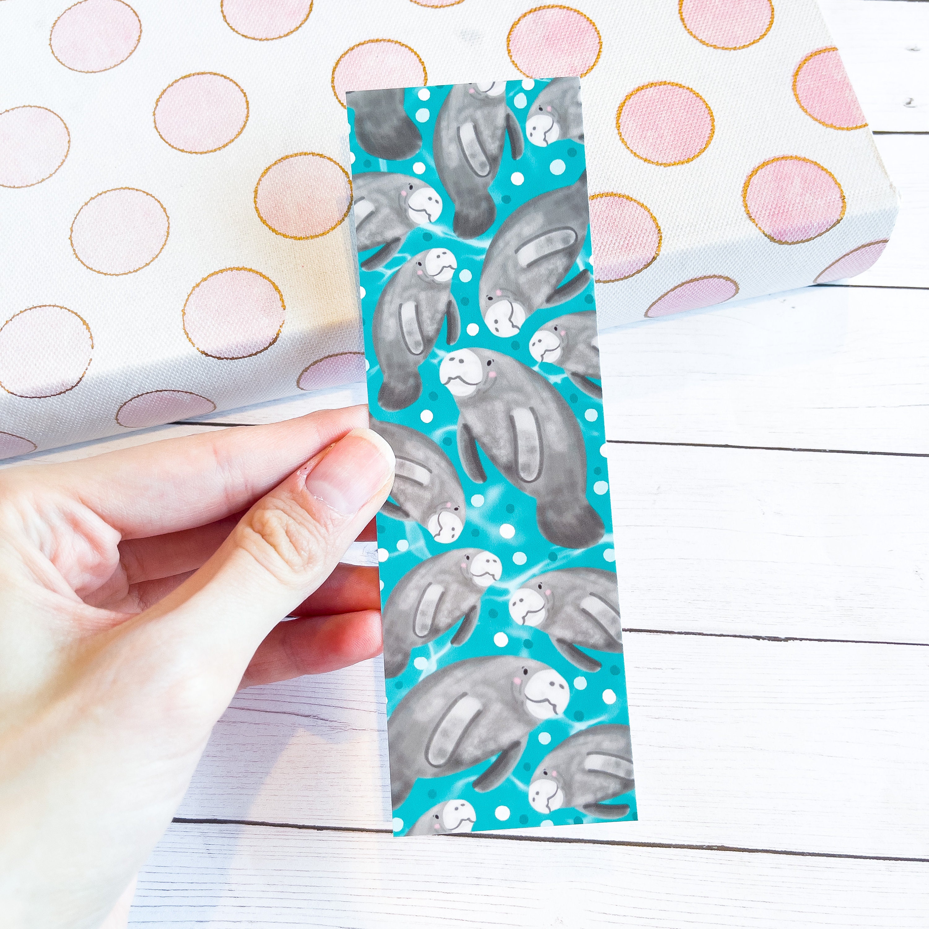 Manatee Bookmark - Summer Bookmark - Matte Bookmark - Illustrated ...