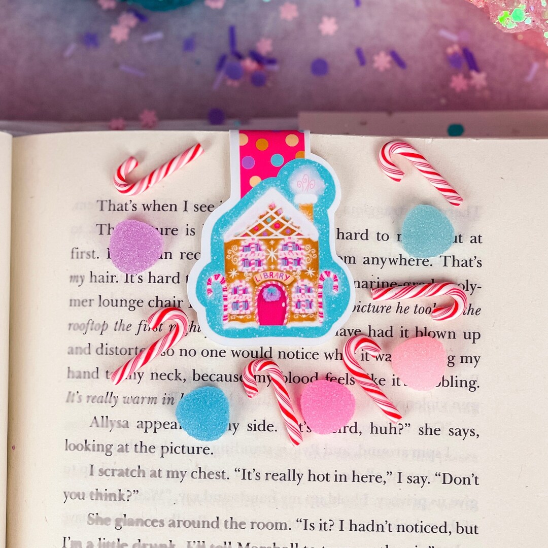 Gingerbread Library Magnetic Bookmark - Holiday Bookmark - Bookish ...
