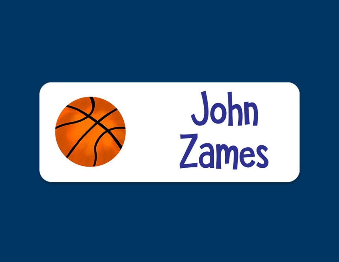 Basketball Name Labels - Boys Name Labels - Kids School Labels ...
