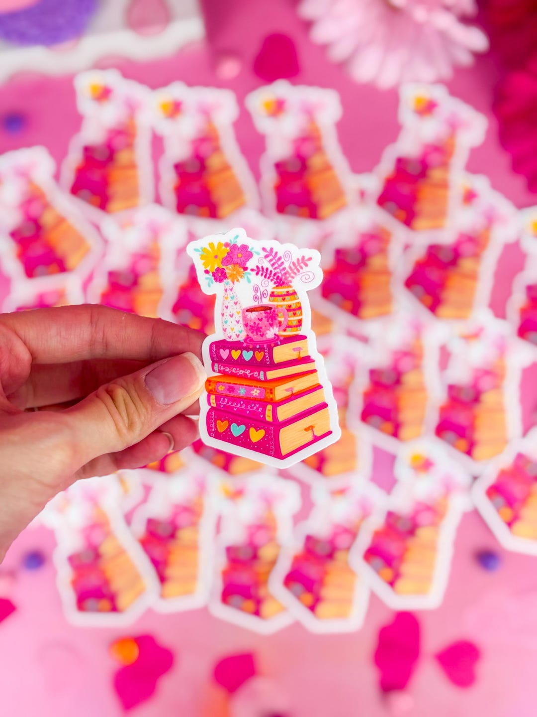 Romance Book Stack Vinyl Sticker , Laptop Sticker, Gifts for Her ...